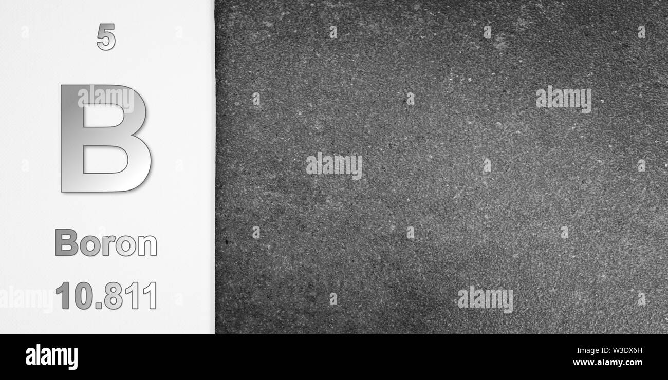 Boron chemical element atomic data and symbol illustration backdrop ...