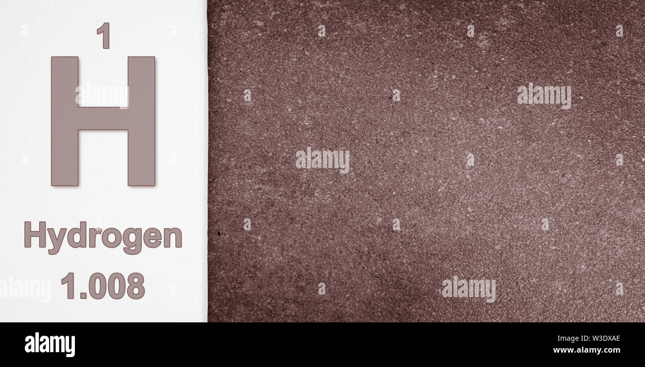 Hydrogen chemical element atomic data and symbol illustration backdrop ...