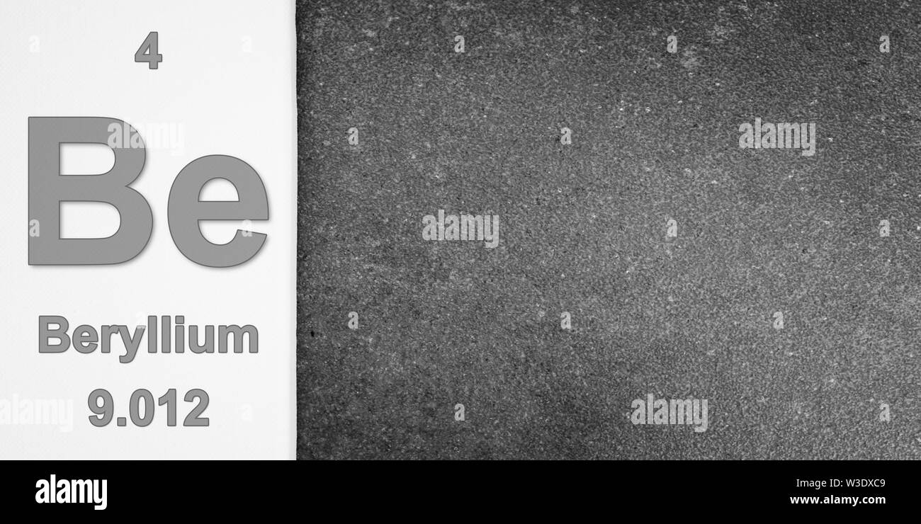 Beryllium chemical element atomic data and symbol illustration backdrop ...
