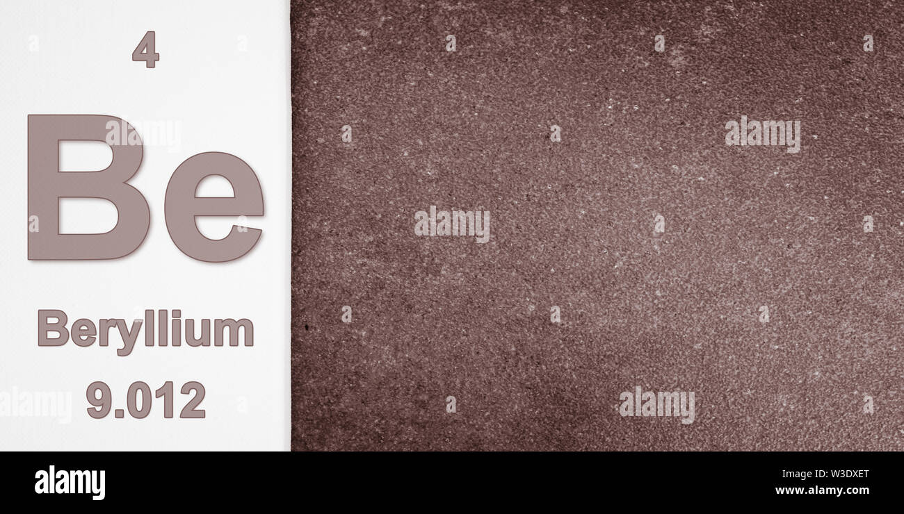 Beryllium chemical element atomic data and symbol illustration backdrop ...