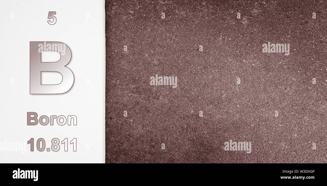 Boron chemical element atomic data and symbol illustration backdrop ...