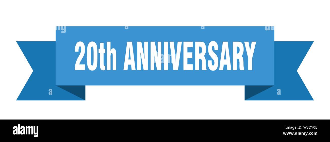 20th anniversary ribbon. 20th anniversary isolated sign. 20th ...