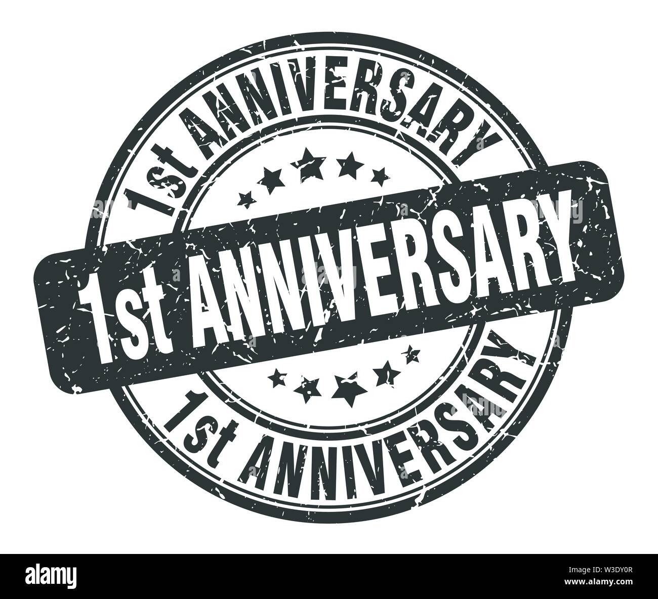 1st anniversary stamp. 1st anniversary round grunge sign. 1st ...