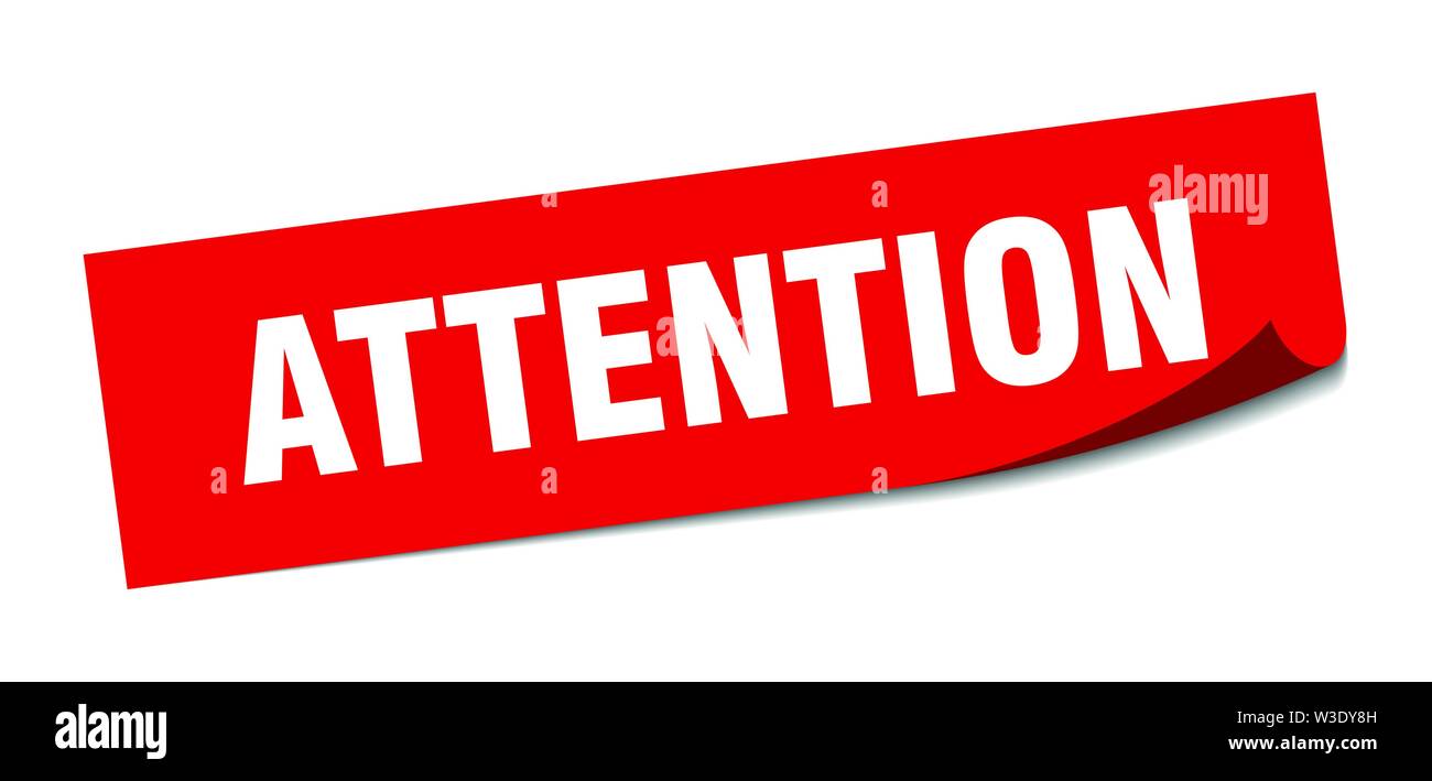 attention sticker. attention square isolated sign. attention Stock ...