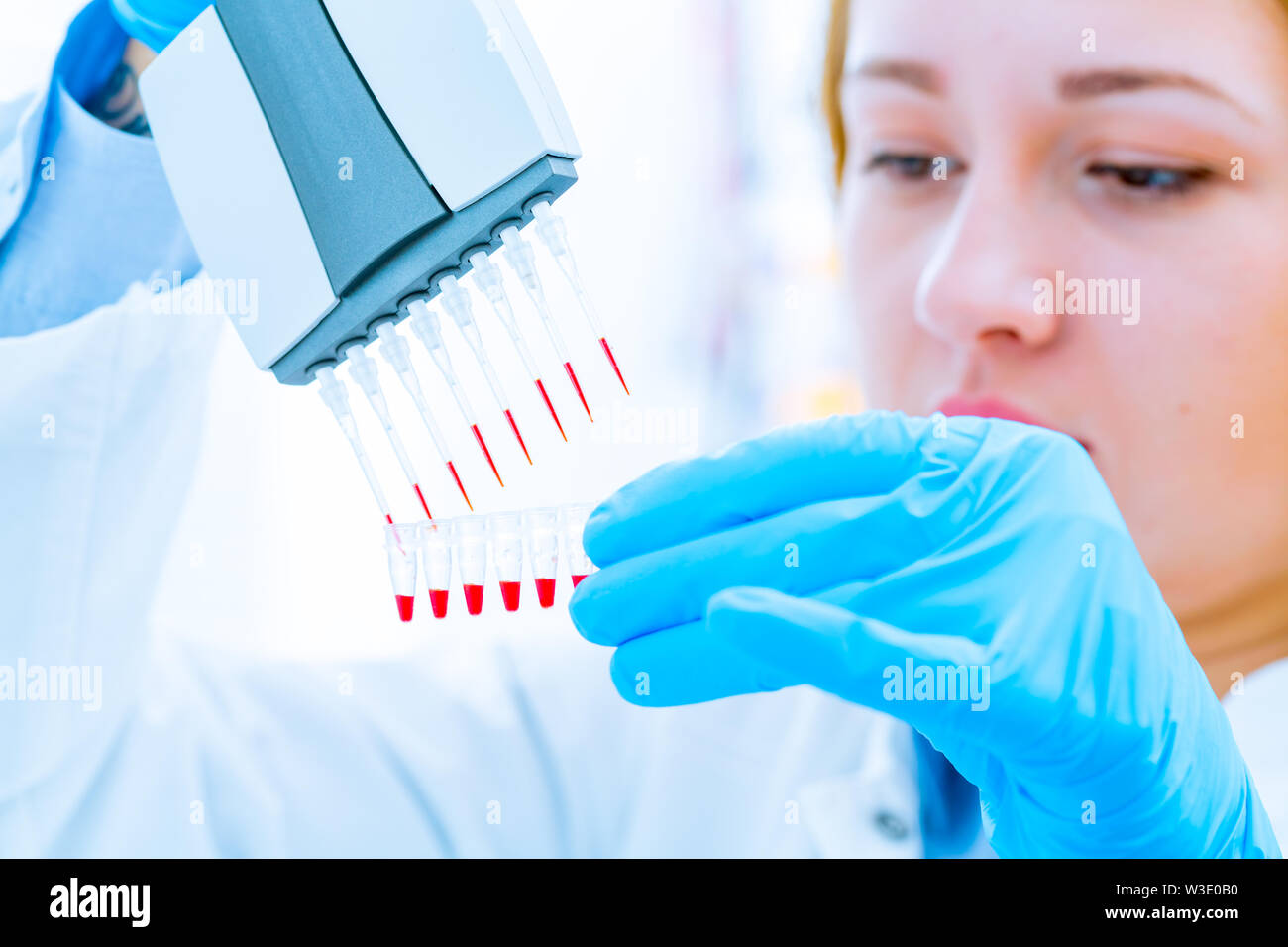 Girl lab technician at the clinic's microbiology laboratory Stock Photo ...
