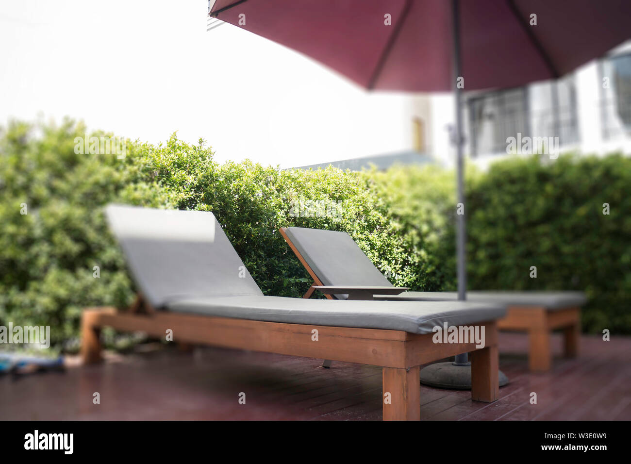 Bench at swimming pool in the hotel, stock photo Stock Photo - Alamy