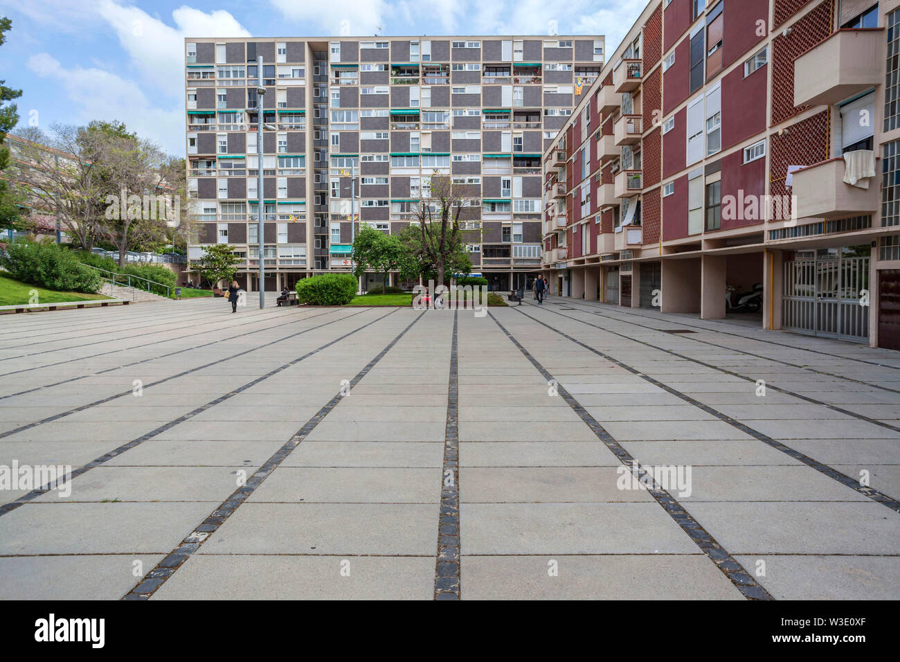 Barcelona, Spain.Montbau quarter, Residential buildings, built from ...