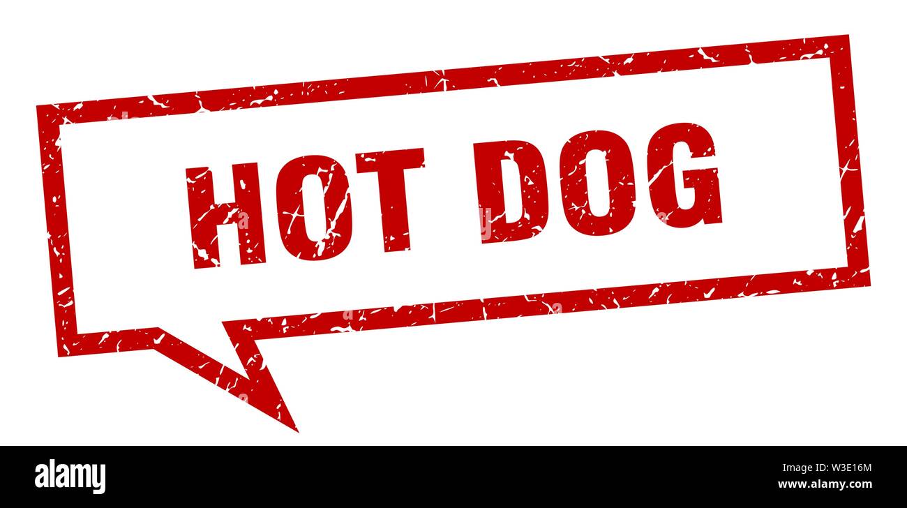 hot dog sign. hot dog square speech bubble. hot dog Stock Vector Image ...