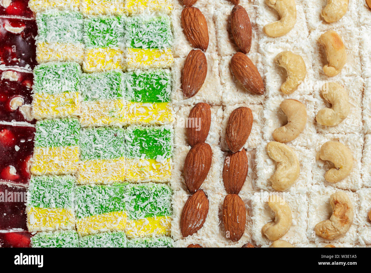 Assorted traditional turkish delight Stock Photo - Alamy