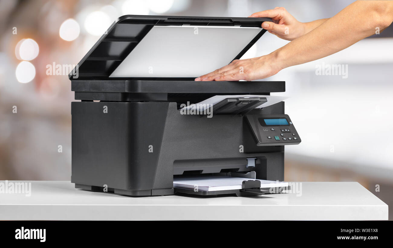 Printer, copier, scanner. Office table Stock Photo - Alamy