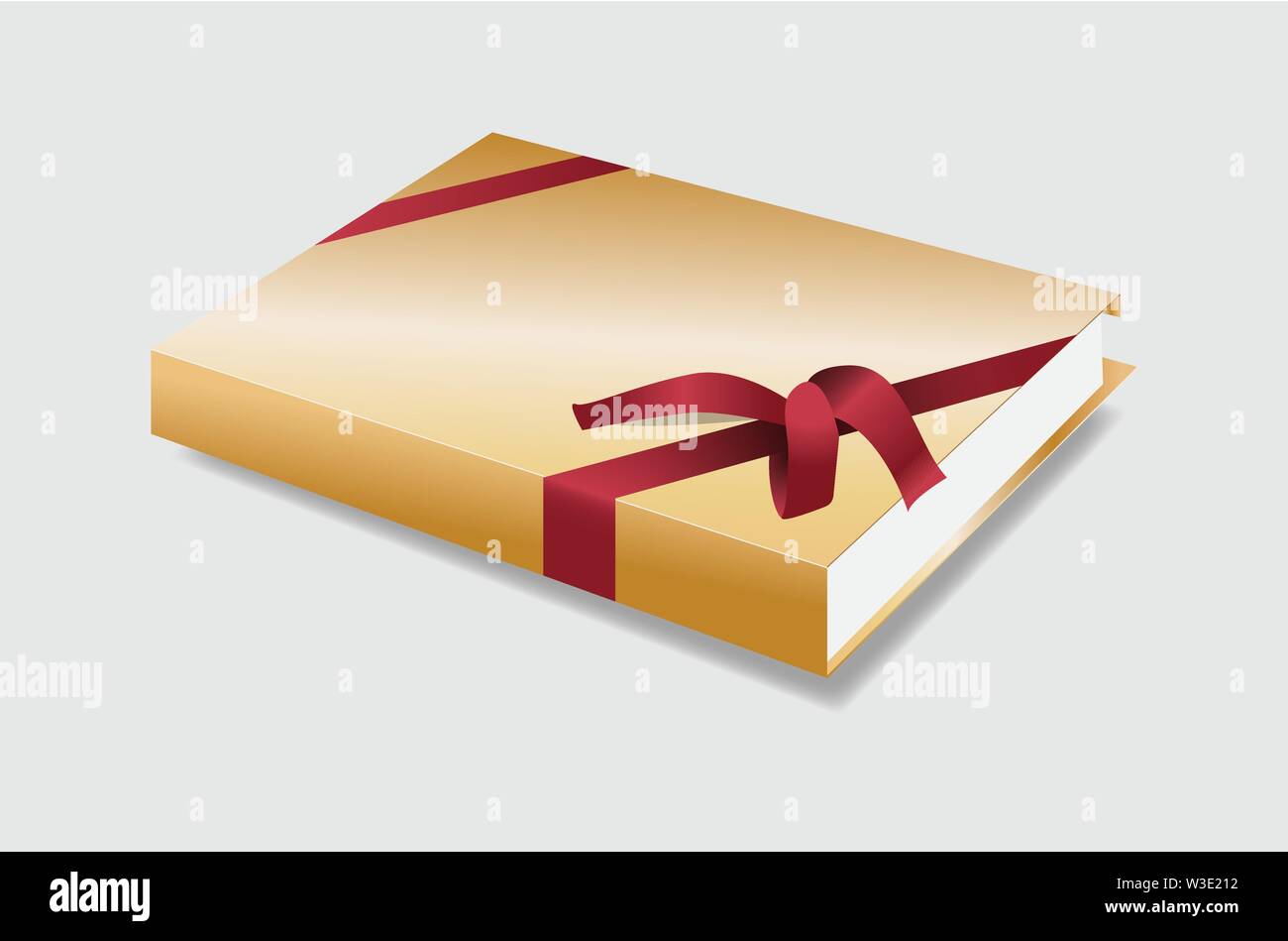 Retro style notepad with red ribbon. Isolated on a white background ...