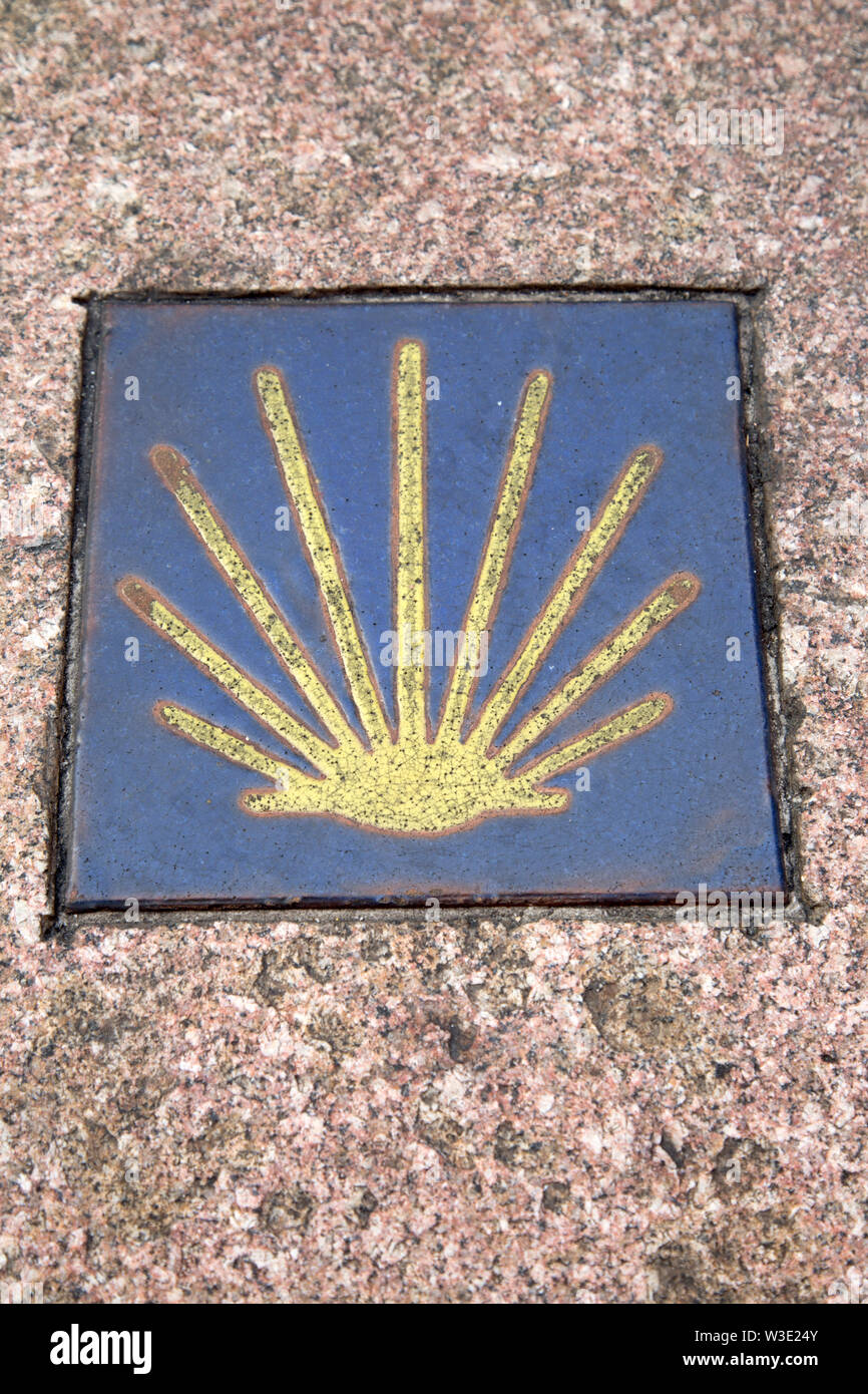Camino de Santiago Sign; Galicia; Spain Stock Photo - Alamy