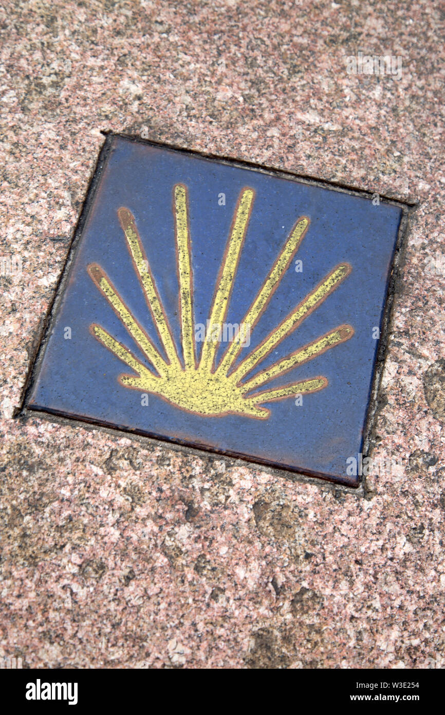 Camino de Santiago Sign; Galicia; Spain Stock Photo - Alamy