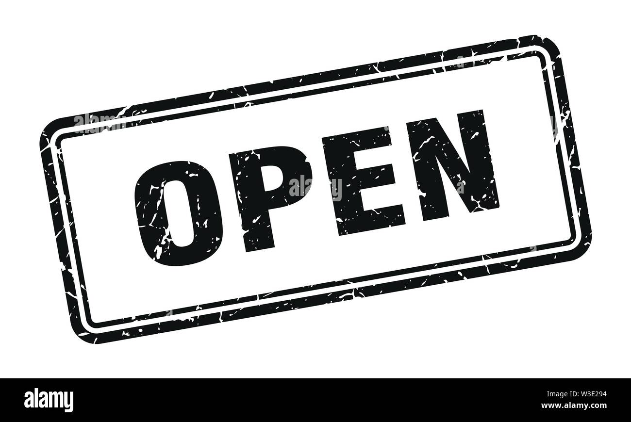 open stamp. open square grunge sign. open Stock Vector Image & Art - Alamy