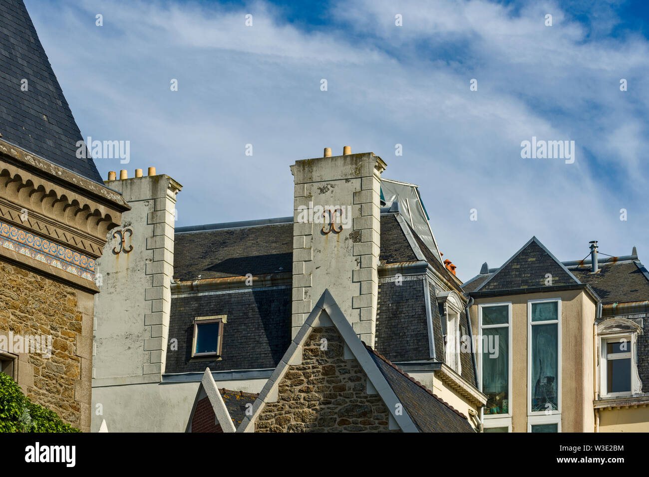 architectural detail of an ancient villa in the seaside resort of ...