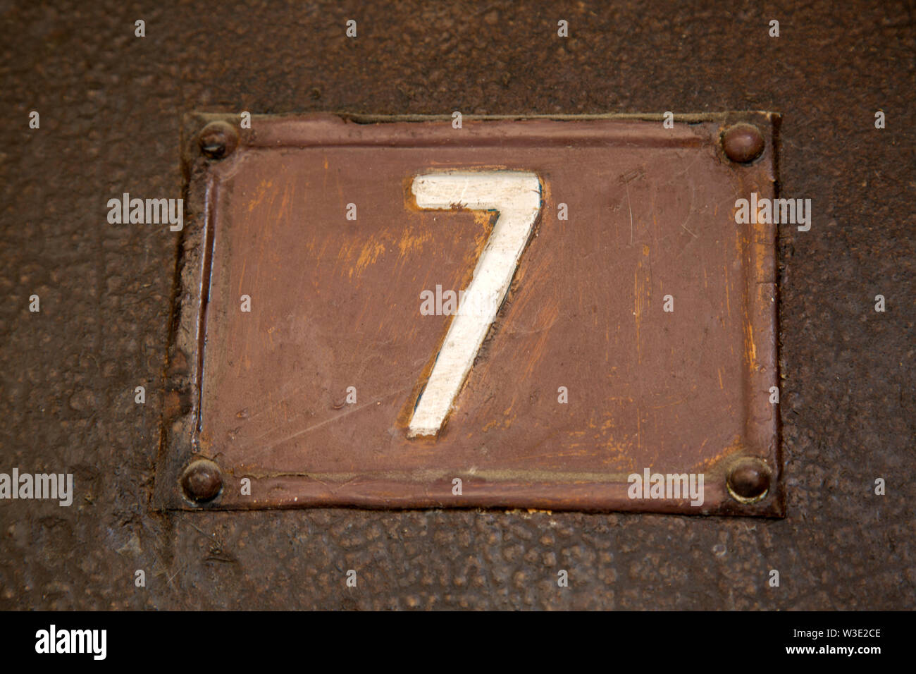 Number Seven on Metal Background Stock Photo - Alamy