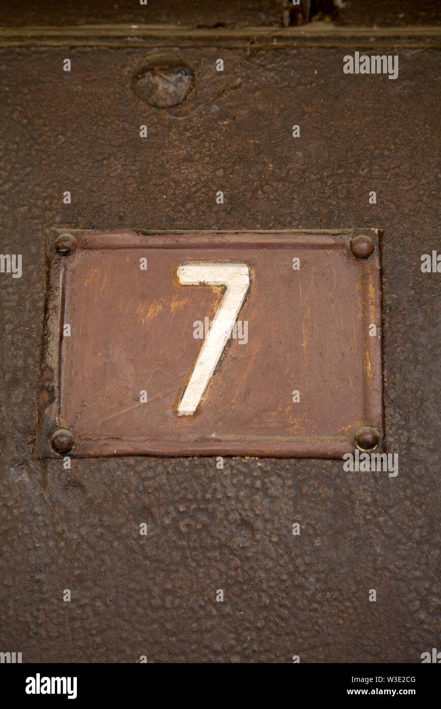 Number Seven on Metal Background Stock Photo - Alamy