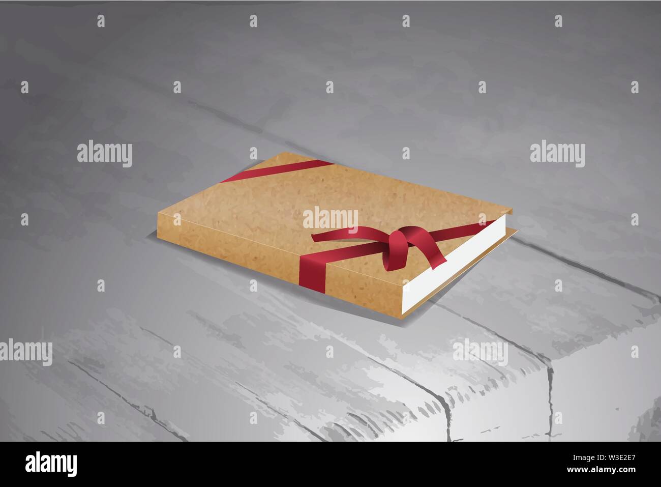 Notebook on wood background Stock Vector Images - Alamy