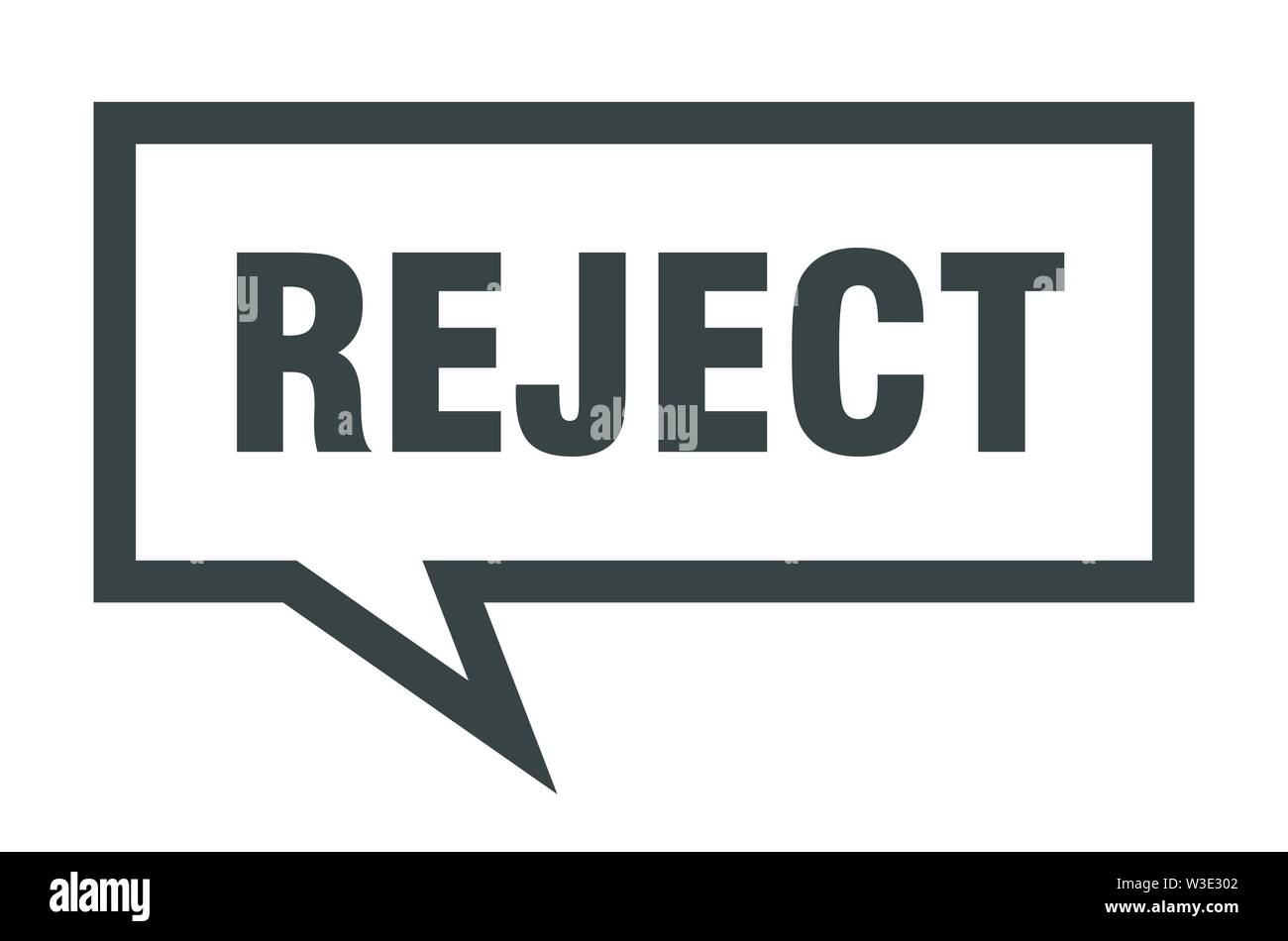 reject sign. reject square speech bubble. reject Stock Vector Image ...
