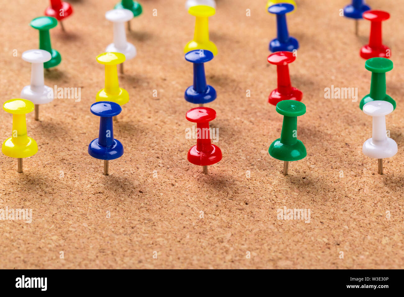 Pin board texture for background and colorful pins Stock Photo - Alamy