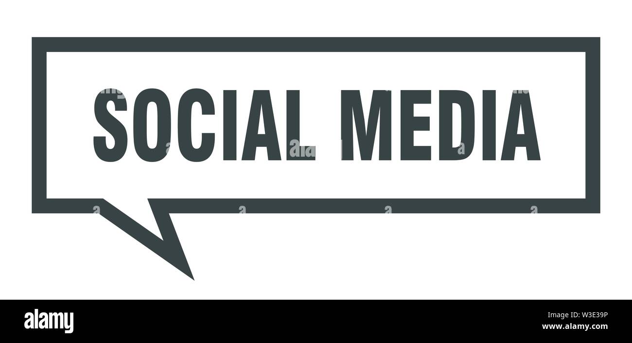 social media sign. social media square speech bubble. social media ...