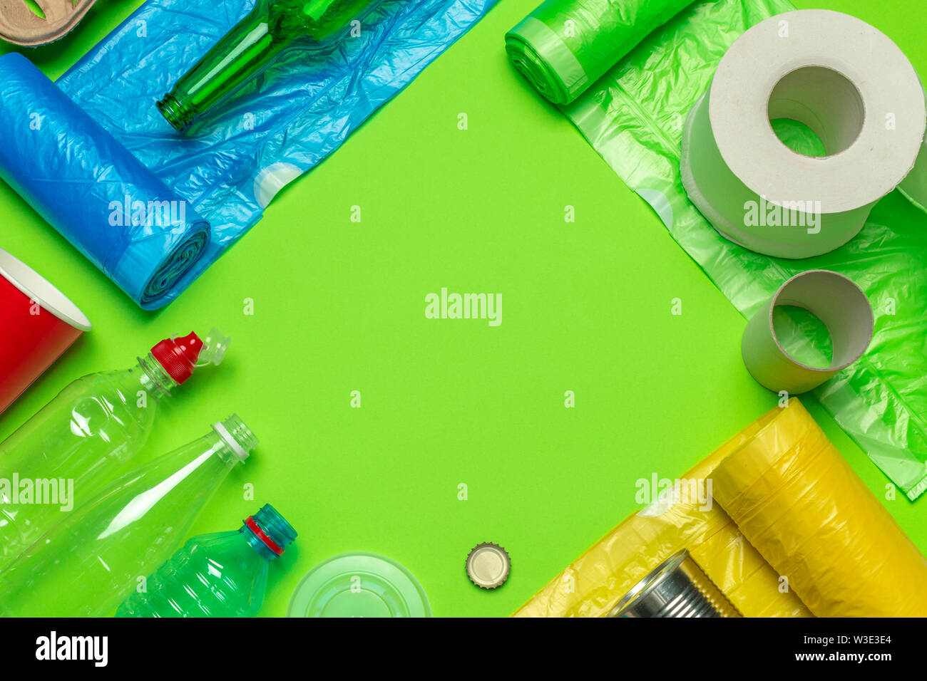 waste materials paper, plastic, polyethylene Stock Photo - Alamy