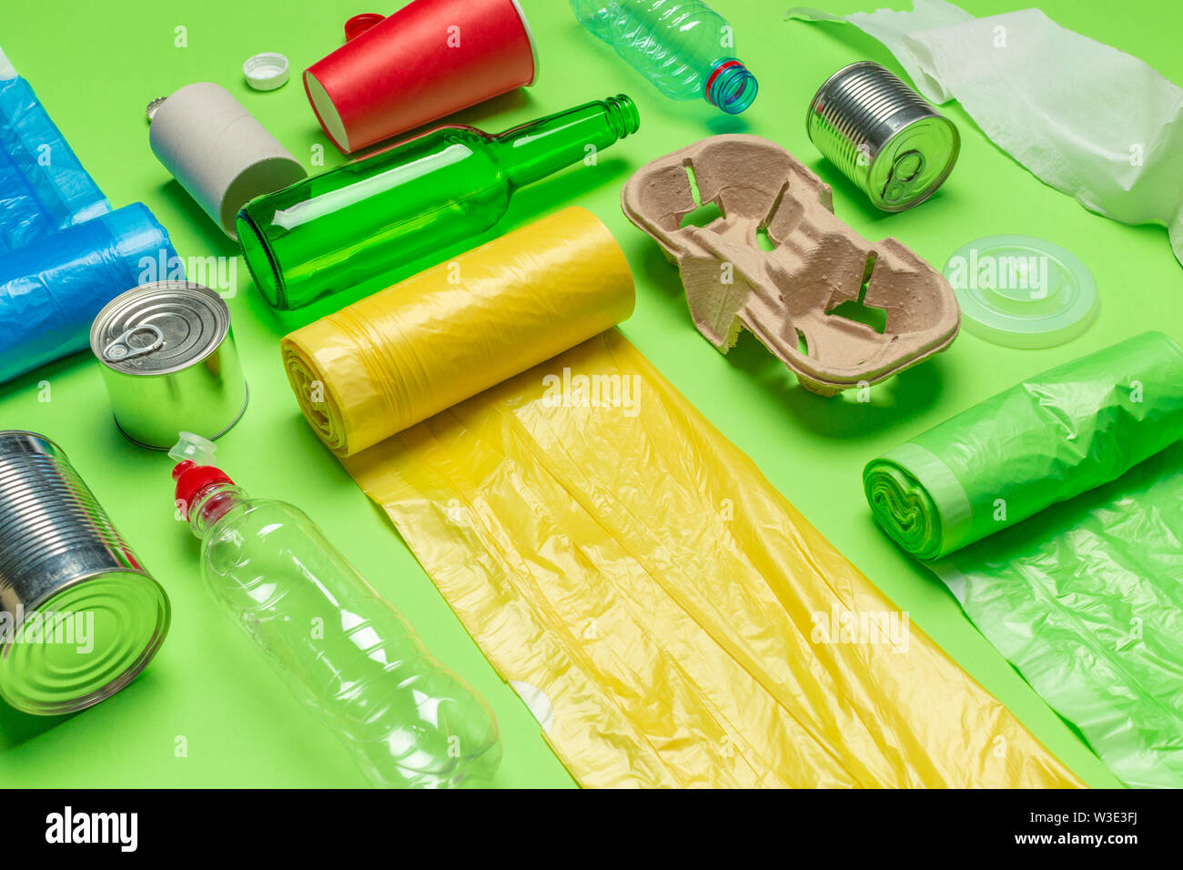 waste materials paper, plastic, polyethylene Stock Photo - Alamy