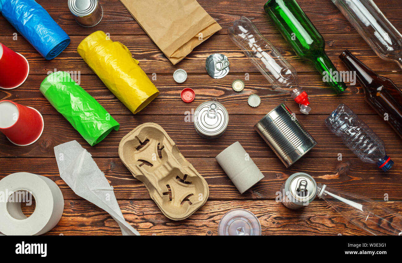 waste materials paper, plastic, polyethylene Stock Photo - Alamy