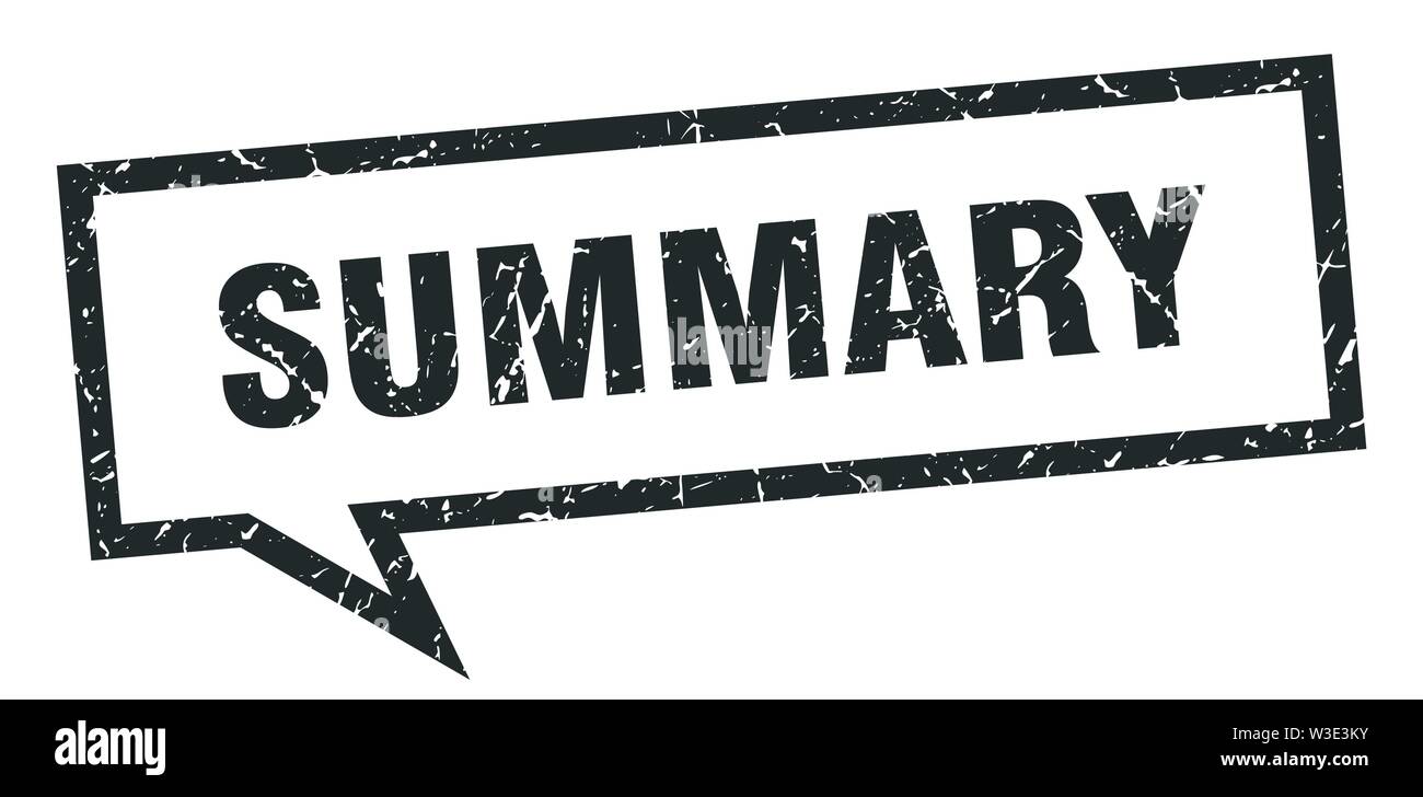 summary sign. summary square speech bubble. summary Stock Vector Image ...