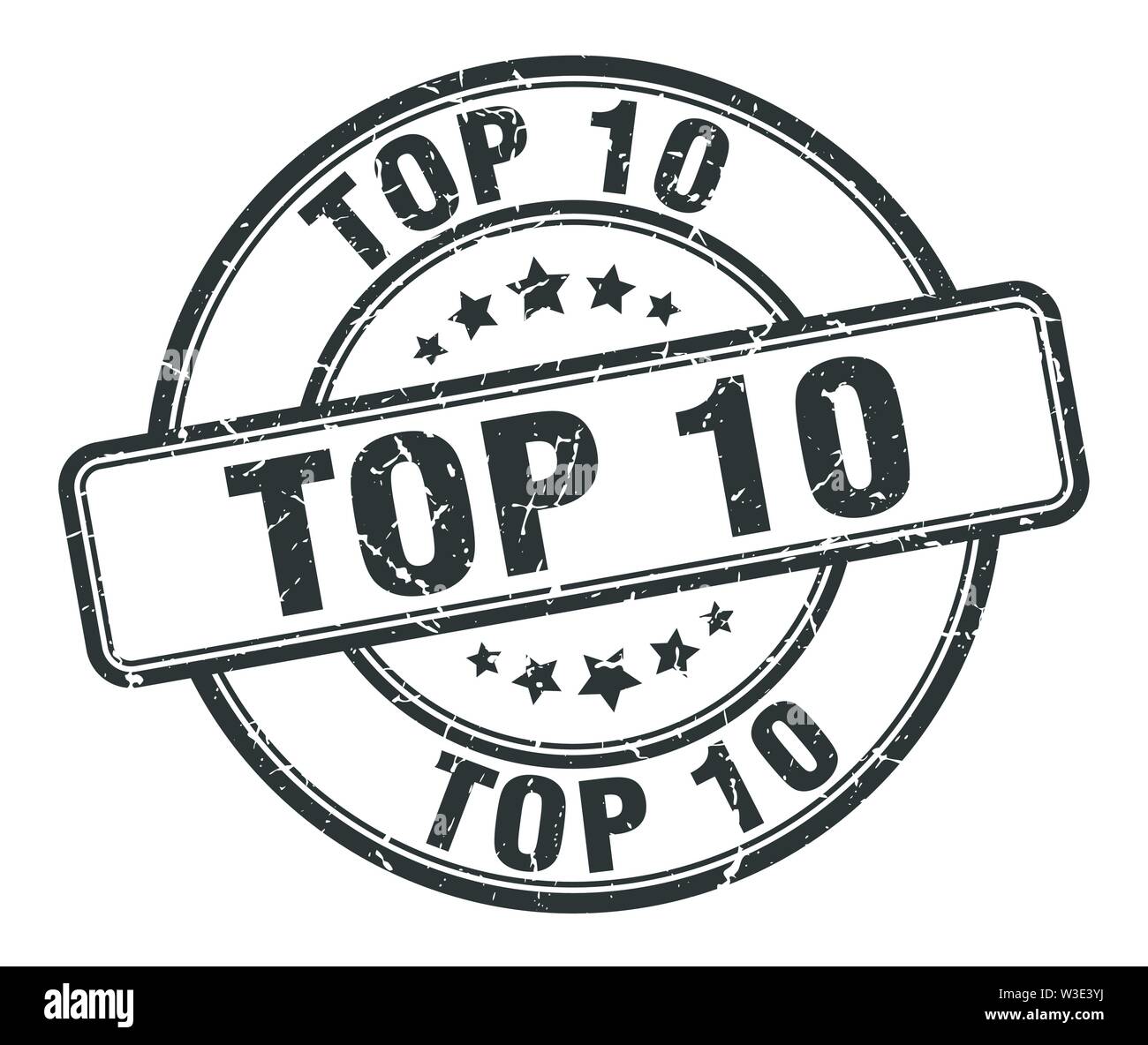 top 10 stamp. top 10 round grunge sign. top 10 Stock Vector Image & Art ...