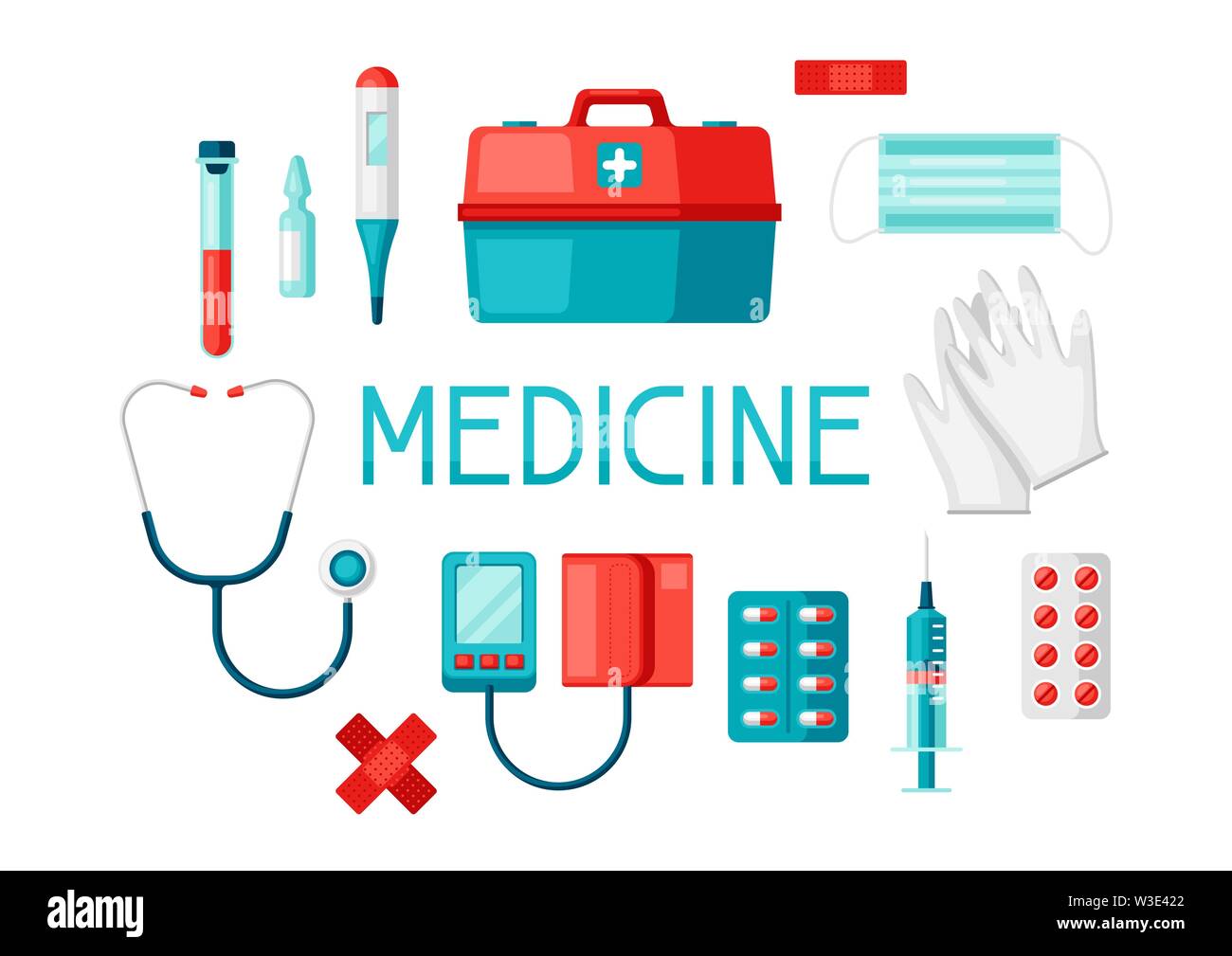First aid kit equipment background Stock Vector Image & Art - Alamy
