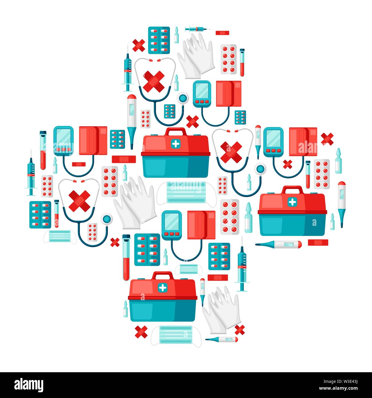 First aid kit equipment background Stock Vector Image & Art - Alamy