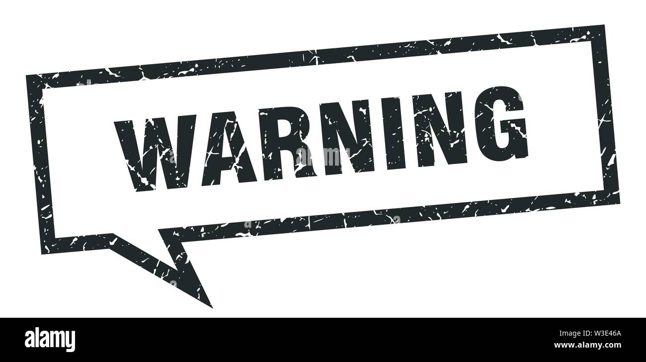 warning sign. warning square speech bubble. warning Stock Vector Image ...