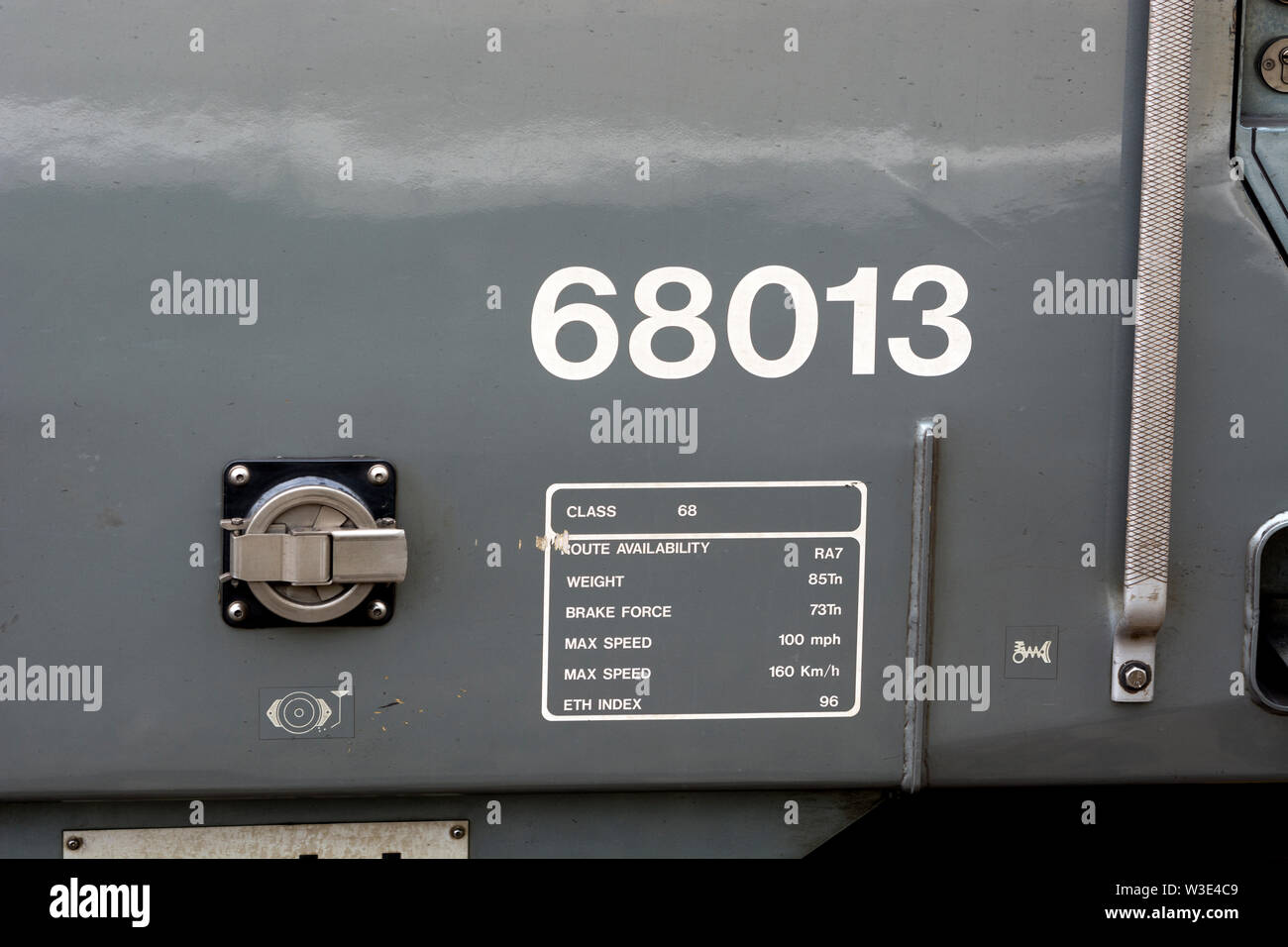 Class 68 diesel locomotive detail, UK Stock Photo - Alamy