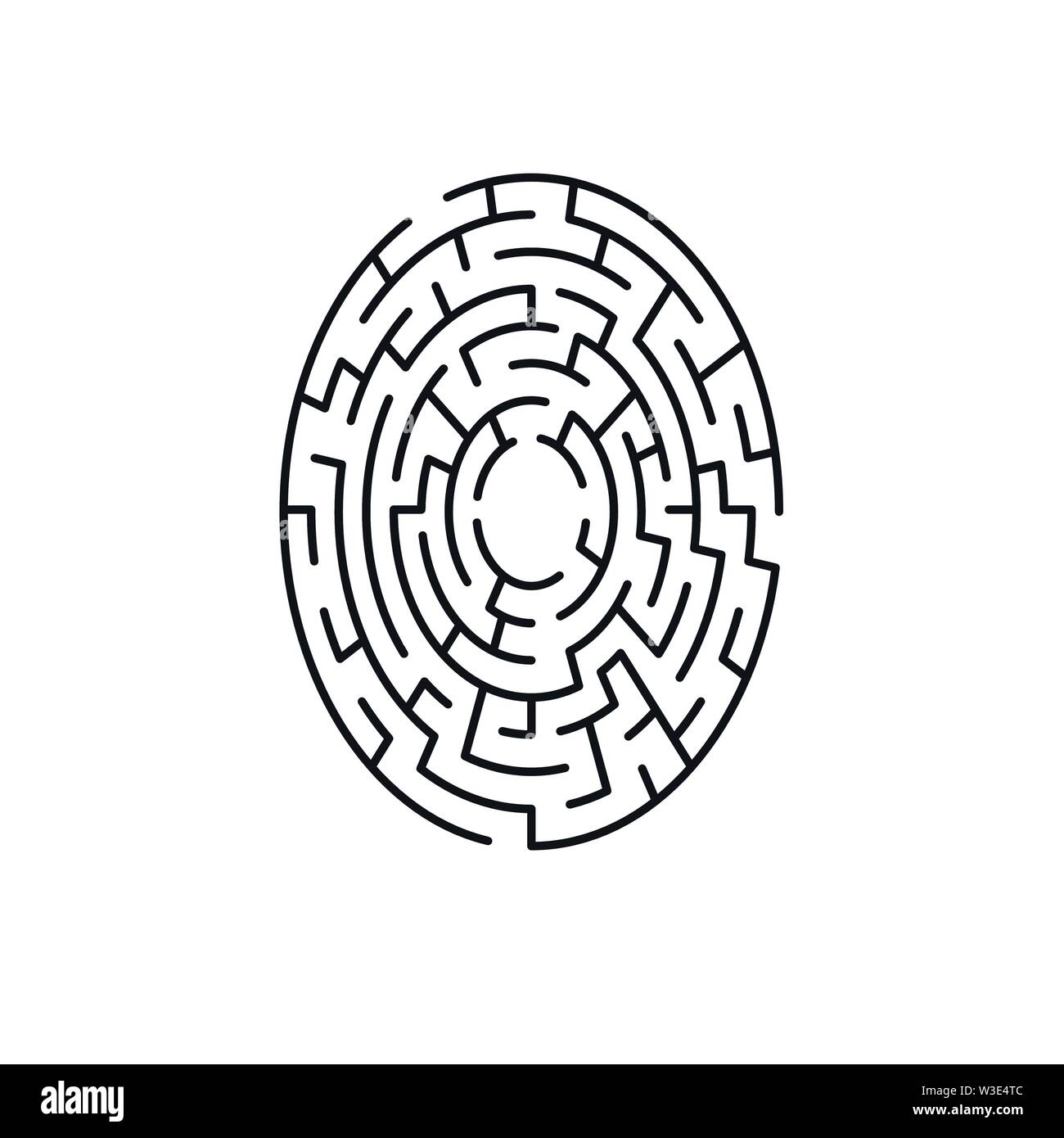 Oval labyrinth maze game, fingerprint sing Stock Vector Image & Art - Alamy