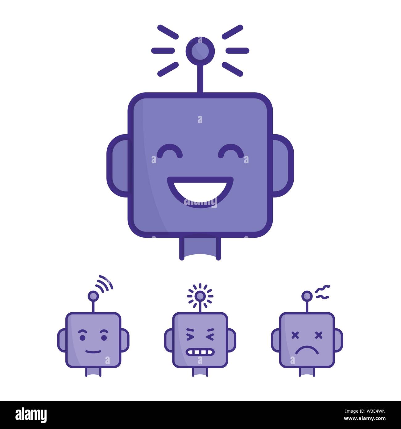 Set of robot face icons. Different expressions Stock Vector Image & Art ...