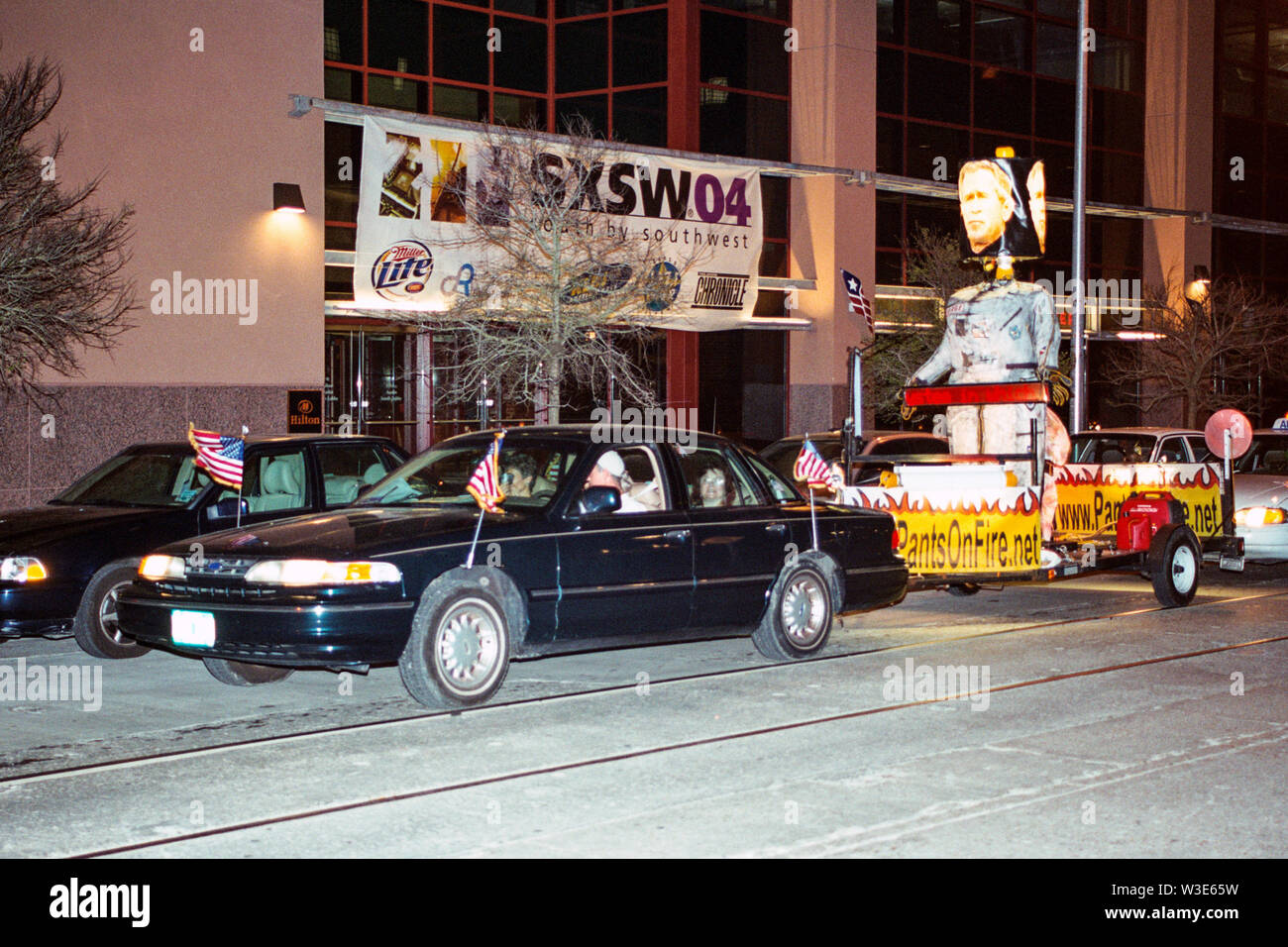 Anti president George Bush protest carnival float , South by South west ...
