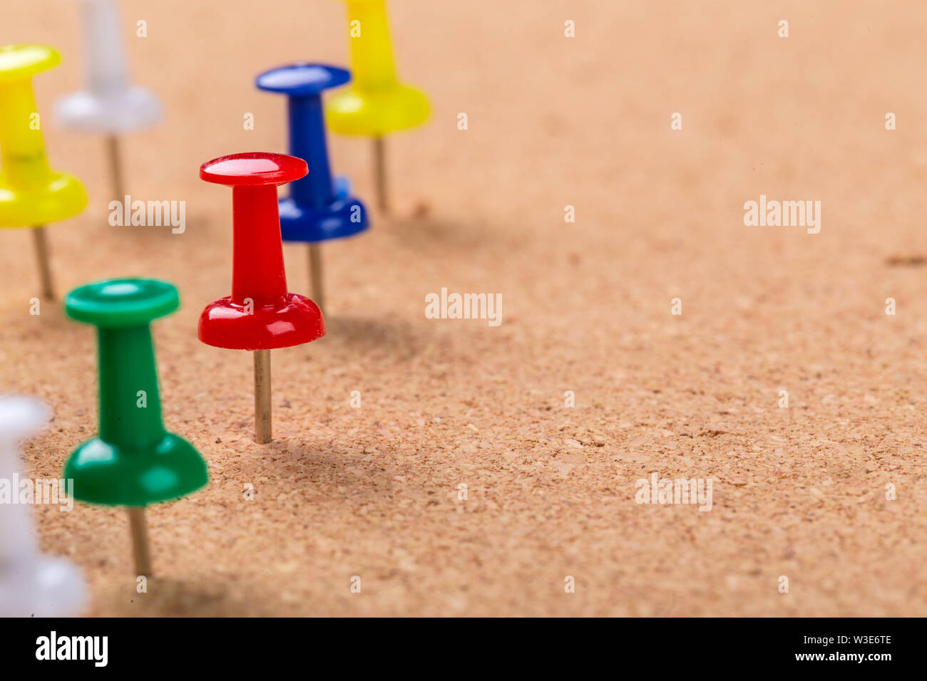 Pin board texture for background and colorful pins Stock Photo - Alamy