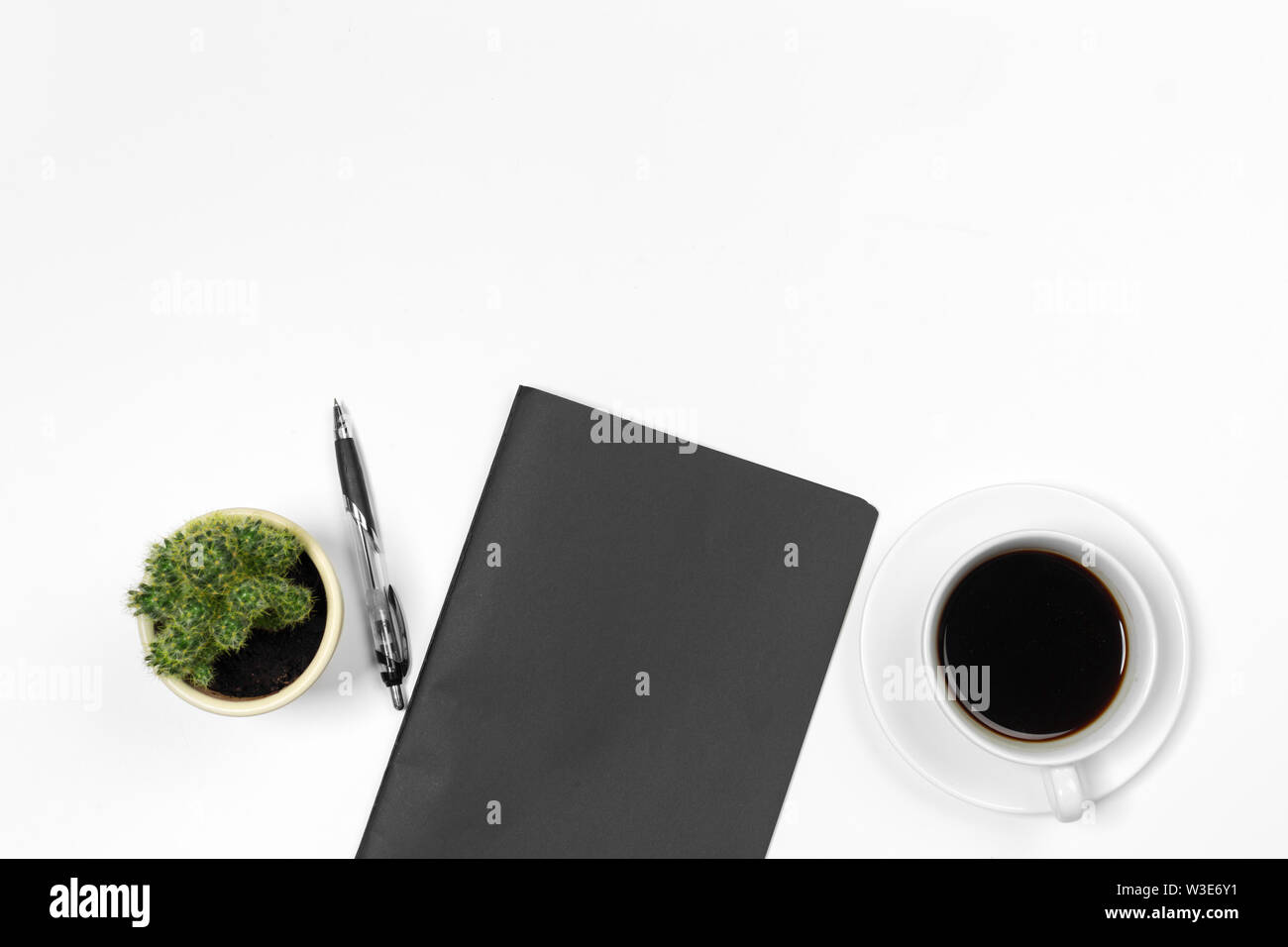 Blank office desk background with copy space for your text. Top view ...