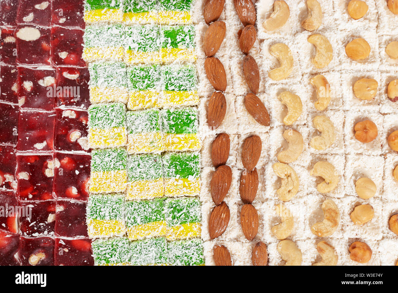 Assorted traditional turkish delight Stock Photo - Alamy