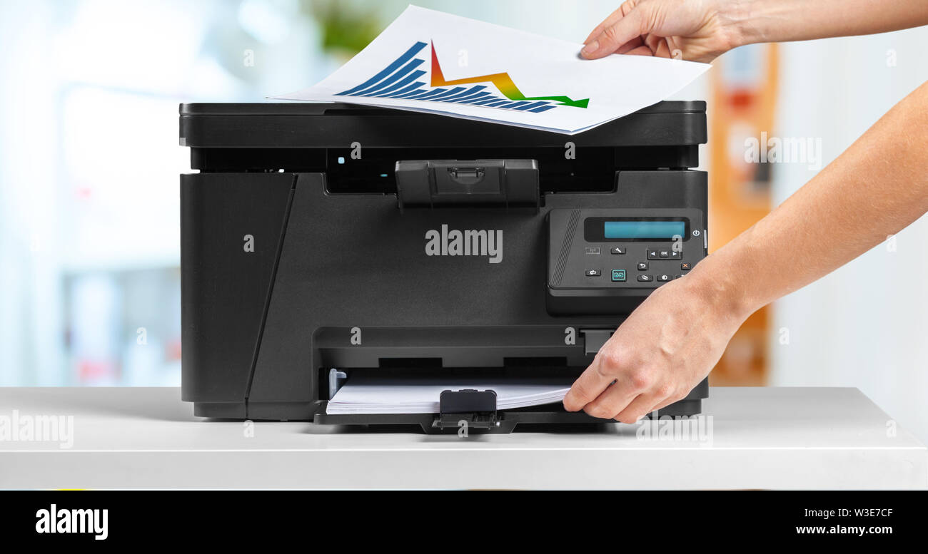 Printer, copier, scanner. Office table Stock Photo - Alamy