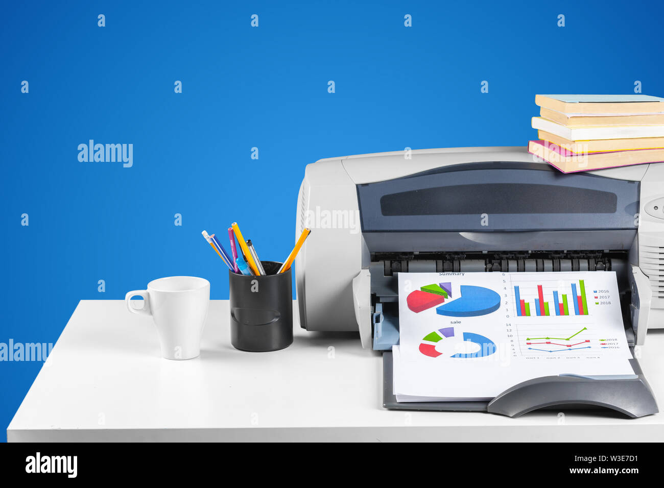 Printer, copier, scanner. Office table Stock Photo - Alamy