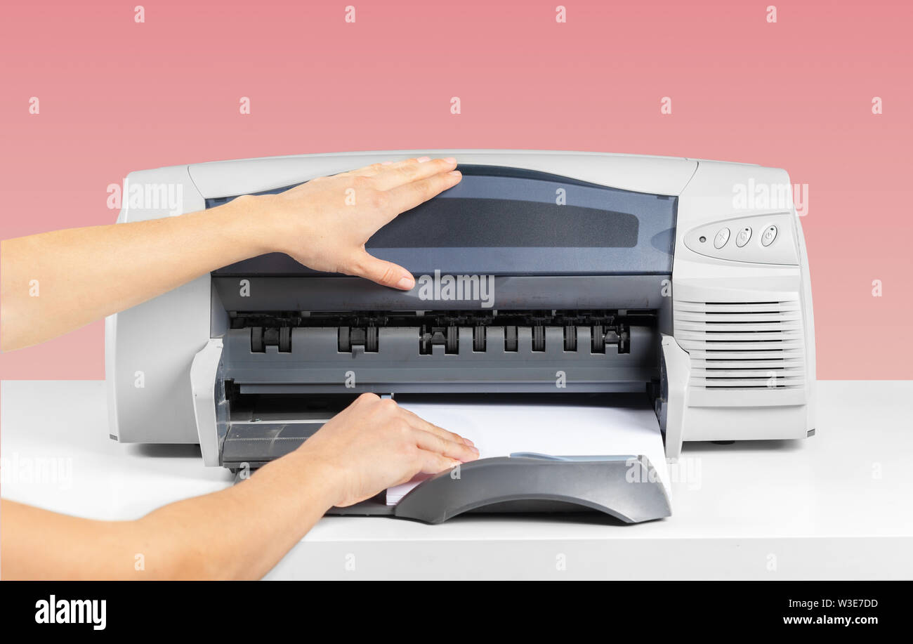 Printer, copier, scanner. Office table Stock Photo - Alamy