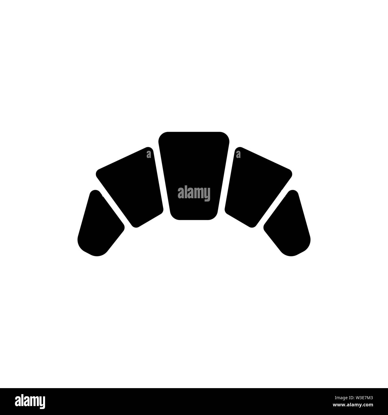 French Croissant, Sweet Bread. Flat Vector Icon illustration. Simple ...