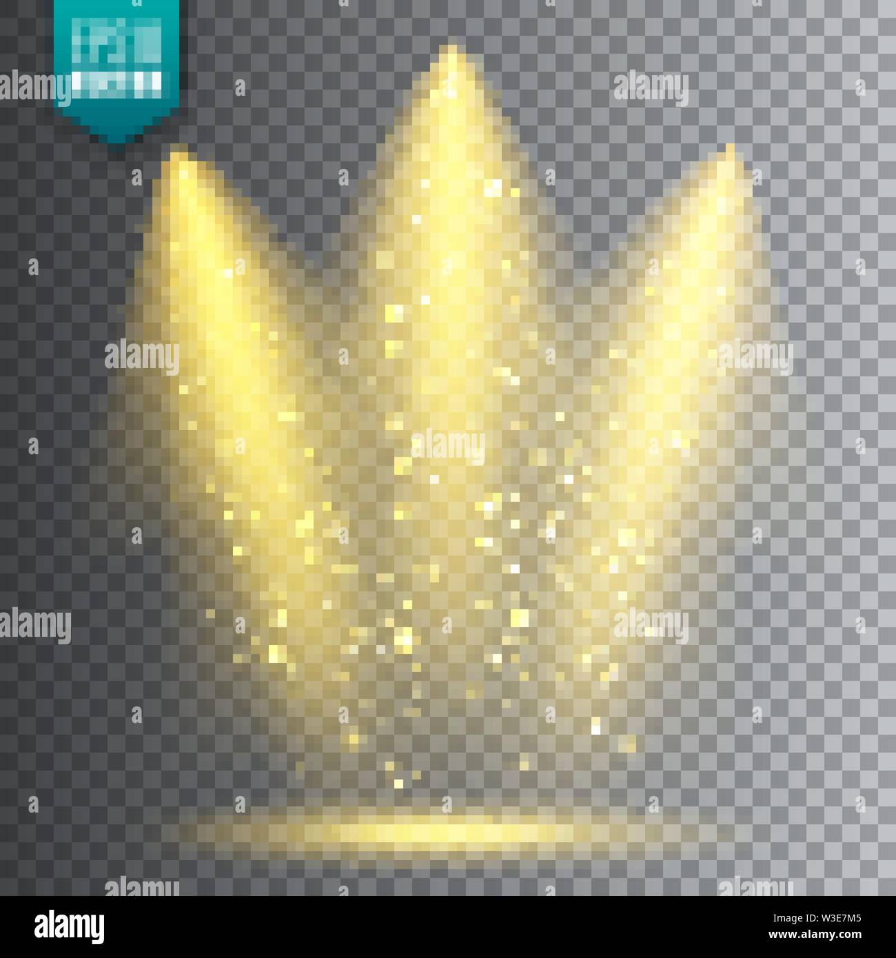 Vector spotlight. Bright Christmas glowing light beam with sparkles ...