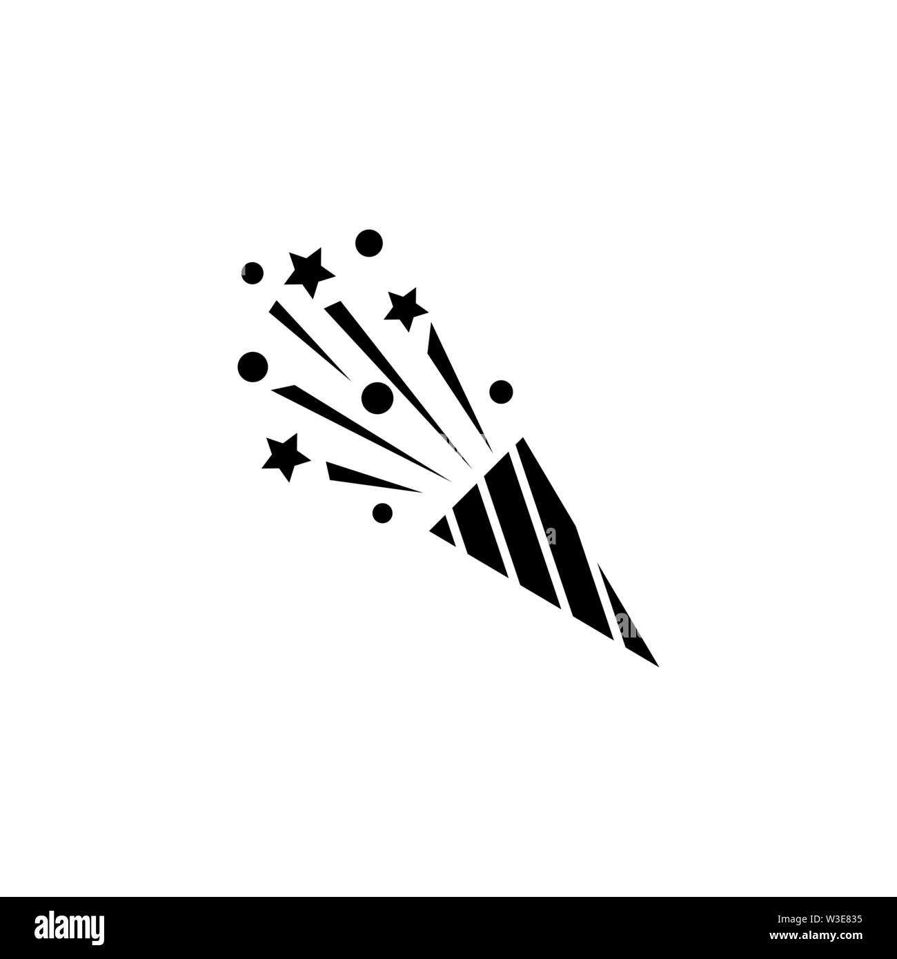 Party Flapper, Confetti Popper. Flat Vector Icon illustration. Simple ...