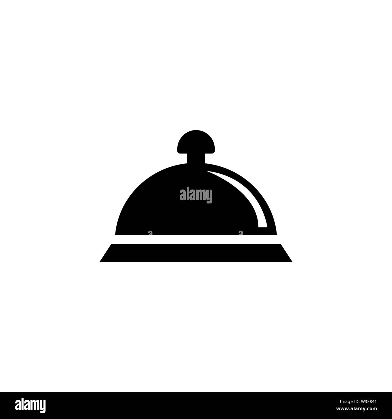 Covered Food, Dish Tray. Flat Vector Icon illustration. Simple black ...