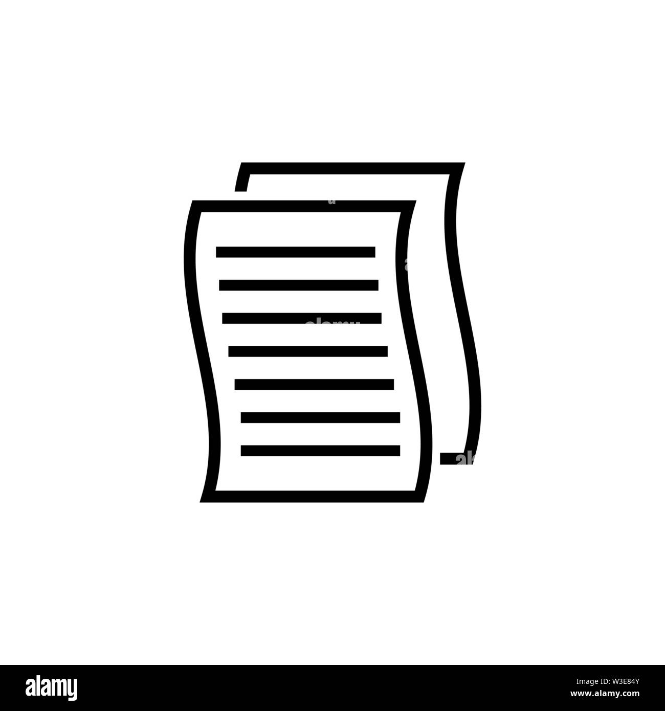 Paper Copy File Document Flat Vector Icon Illustration Simple Black