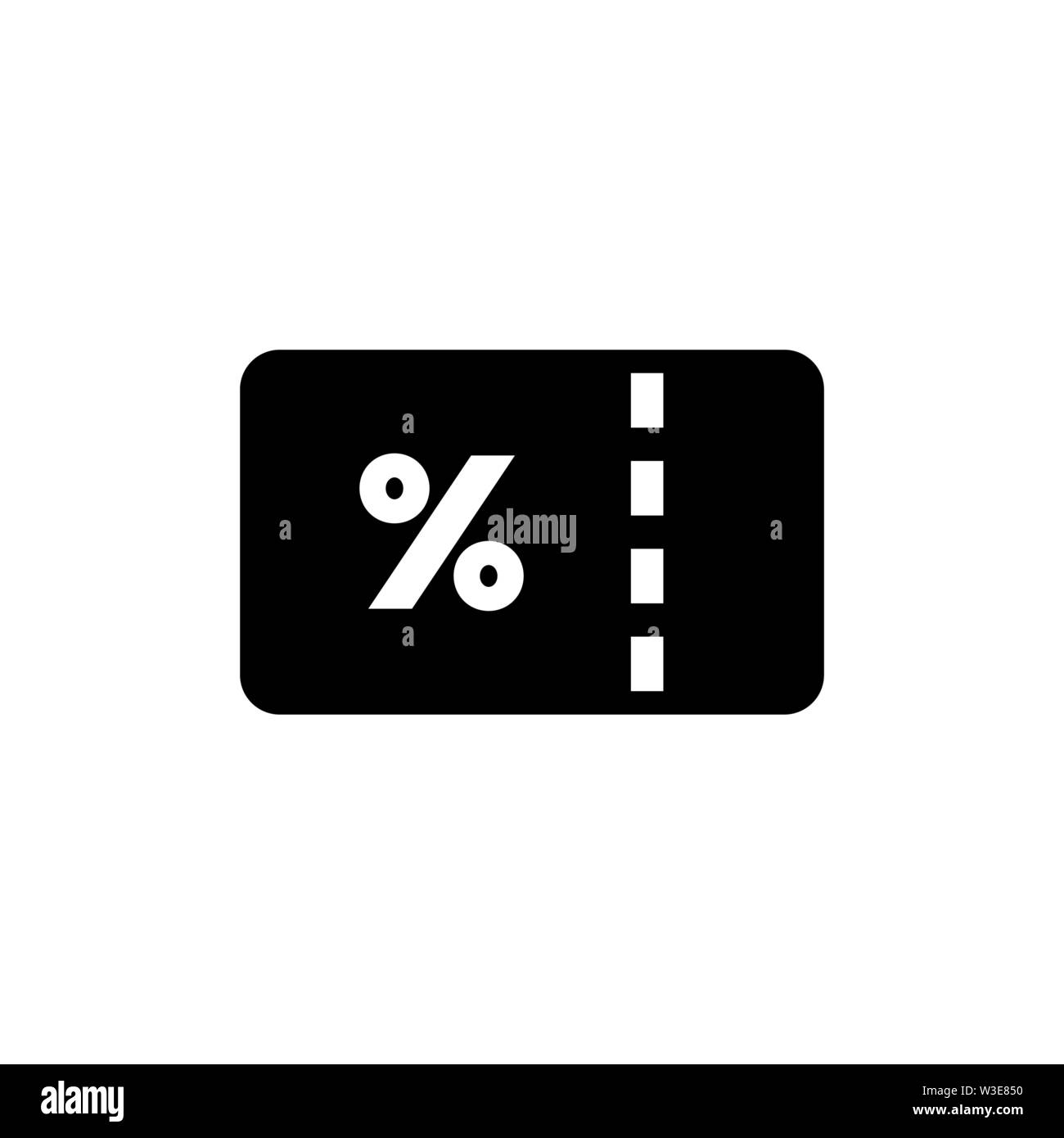 Tear Off Discount Coupon. Flat Vector Icon illustration. Simple black ...