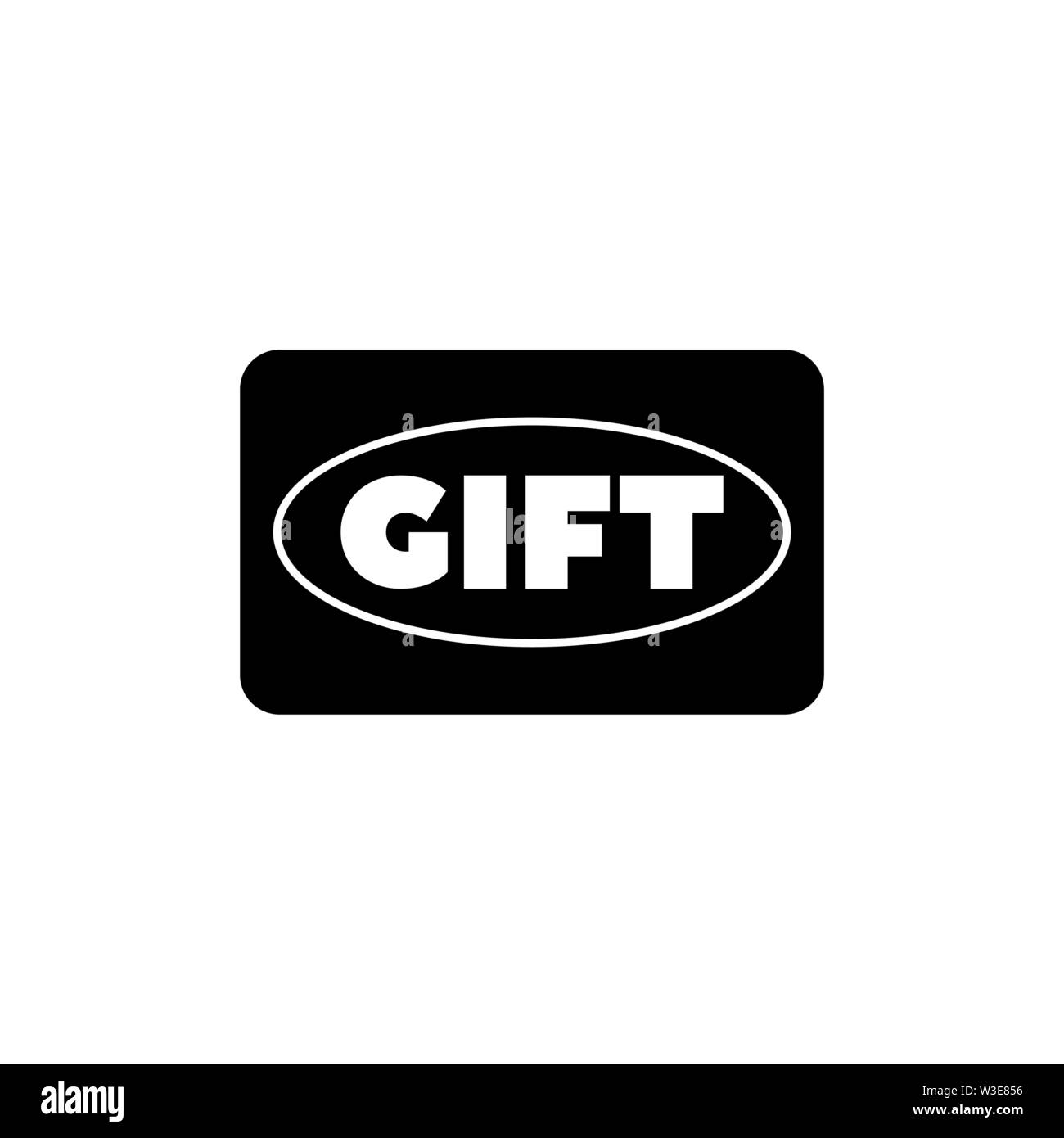 Shopping Gift Card. Flat Vector Icon illustration. Simple black symbol ...